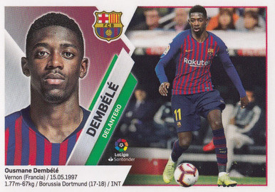 #16 Dembele (FC Barcelona) Panini LaLiga Santander 2019-20 ...