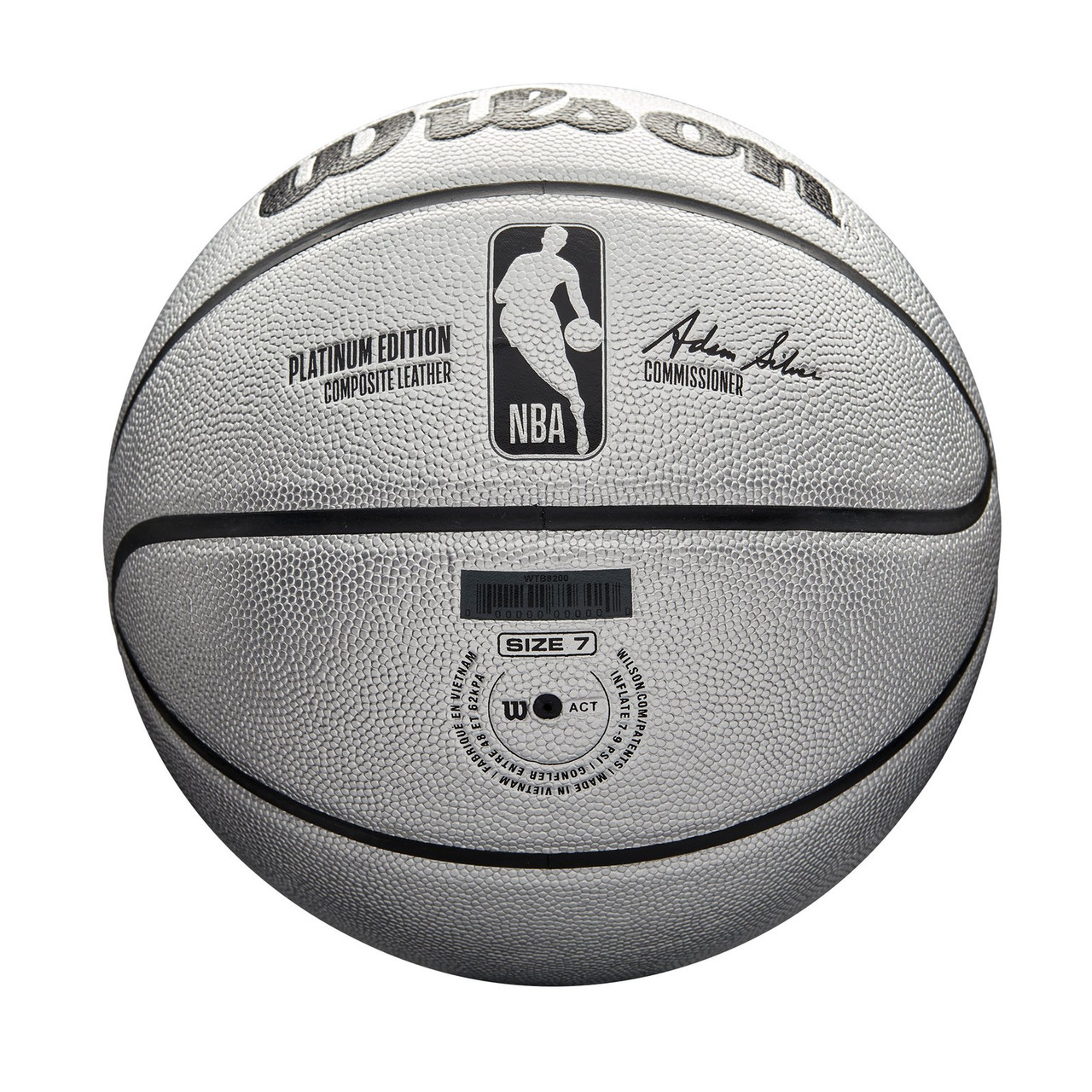 Wilson NBA PLATINUM Edition Silver Basketball - Size 7 - Basketball ...