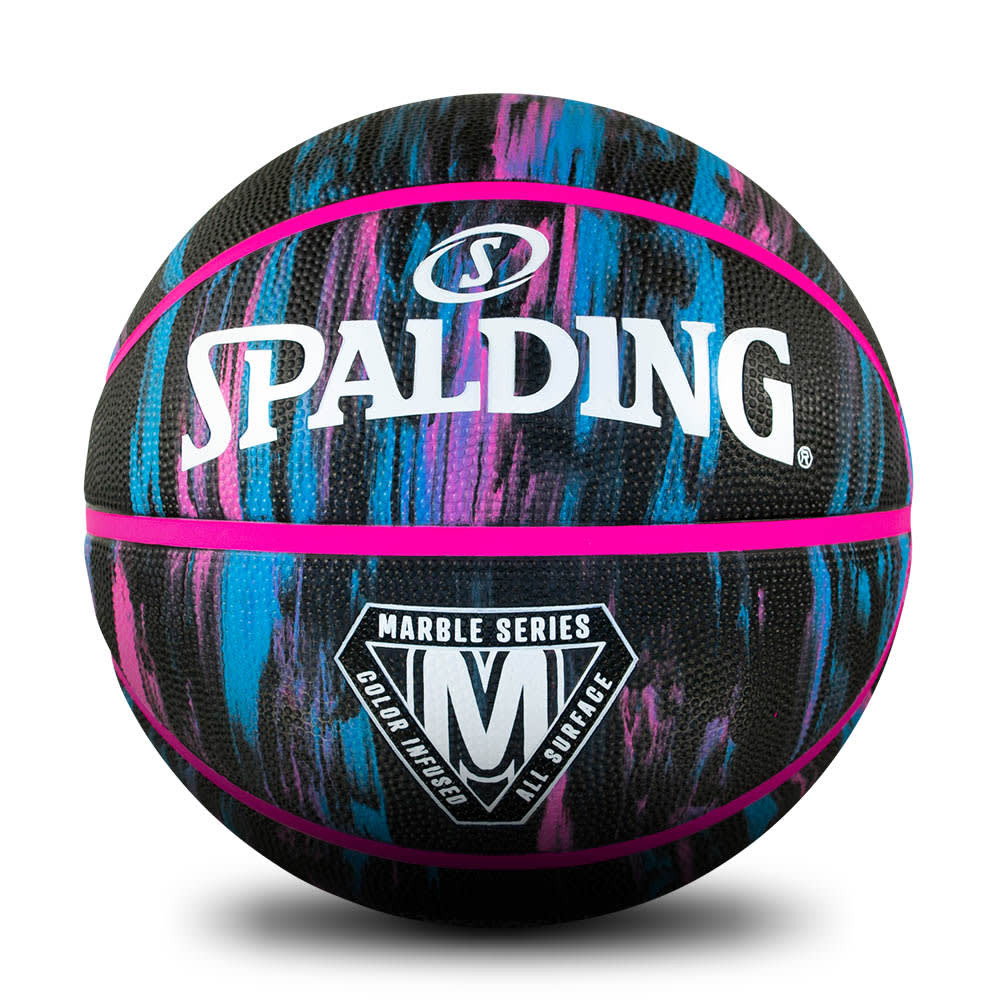 Spalding Black Pink Marble Series Outdoor Rubber Basketball ...