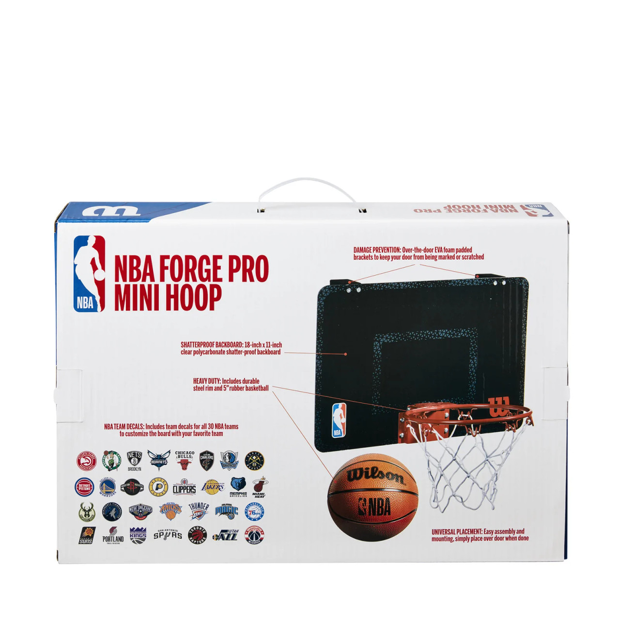 WILSON NBA FORGE ACRYLIC MINI HOOP - BLACK COLOR + 30 NBA TEAM STICKERS ...