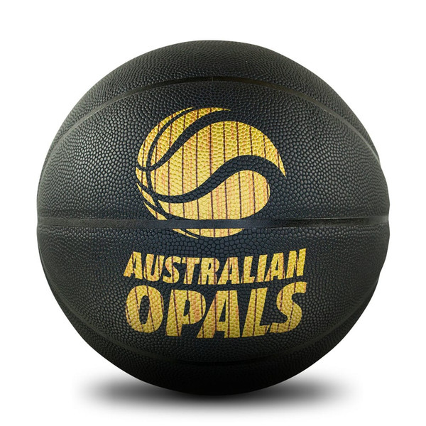 Spalding Australian Opals Hardwood Series Black Basketball - Basketball ...