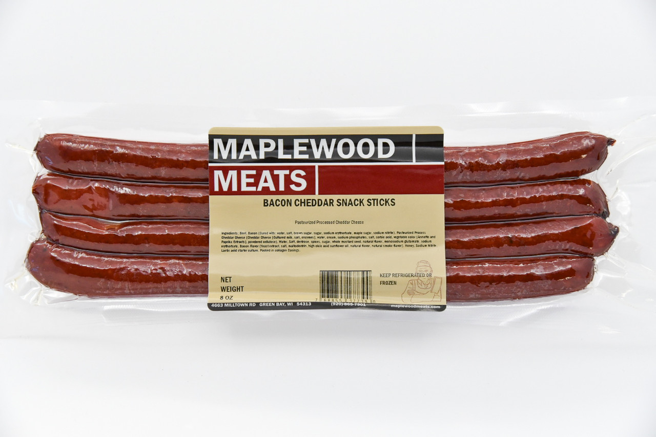Bacon Cheddar Snack Sticks - Maplewood Meats - Green Bay, WI