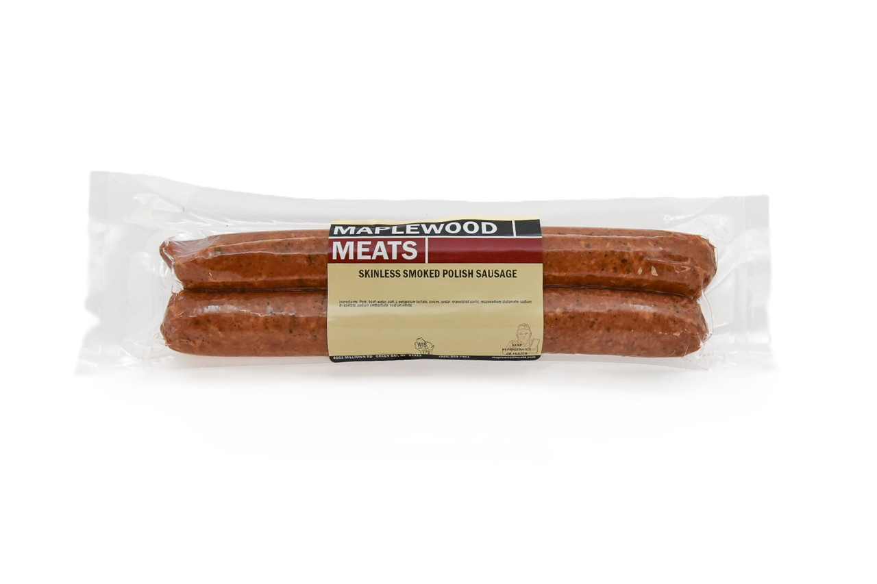 Skinless Smoked Pork & Beef Polish Sausage - Maplewood Meats - Green ...