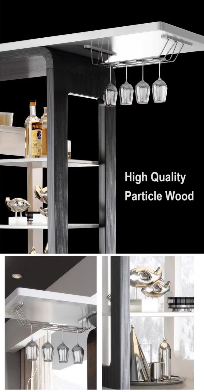 Oslo Wooden Bar Table with Storage Cabinet Modern Style