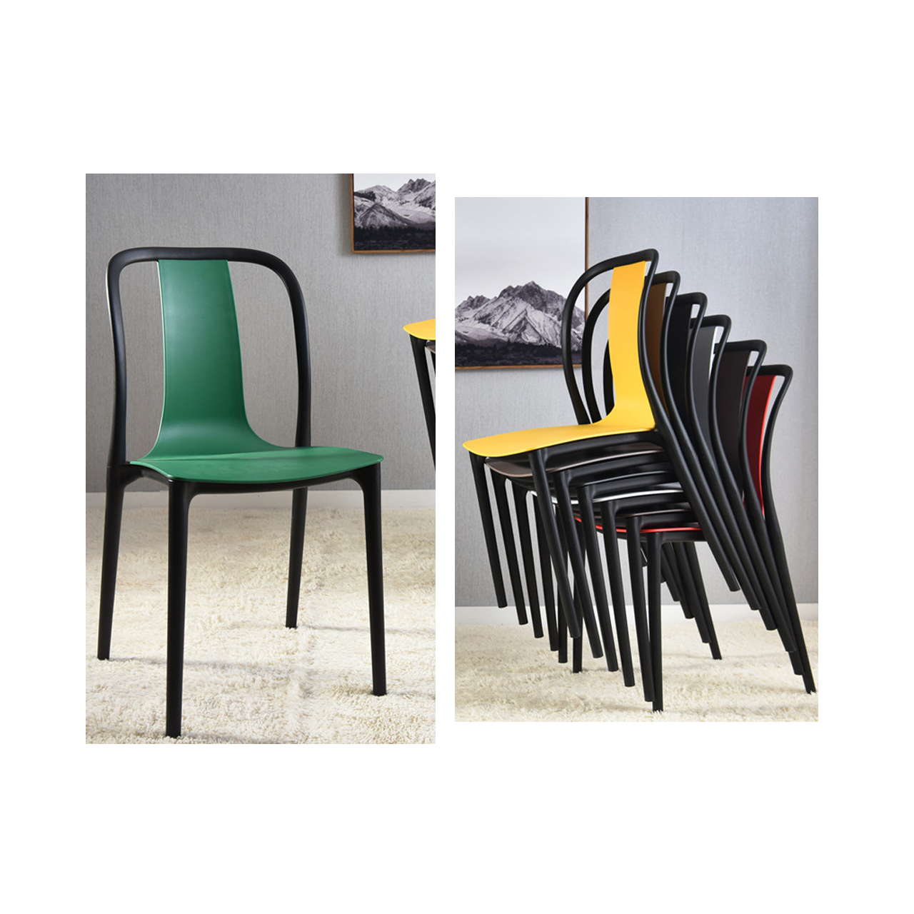 Kai Stackable Dining Chair Modern Style (4 Pieces)