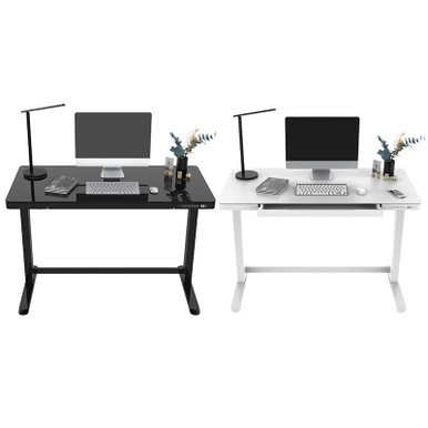 Mazi Glass Top Study Table Modern Style