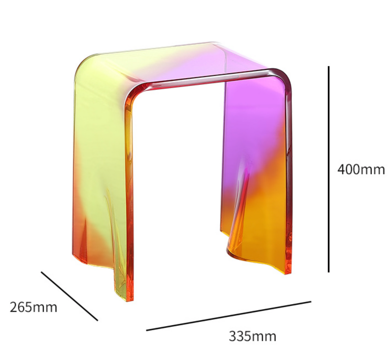Linear Acrylic Rainbow Stool Transparent Modern Style