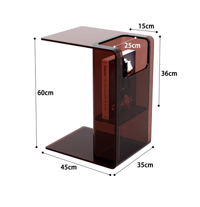 Kyra Transparent Side Table with Storage Modern Style