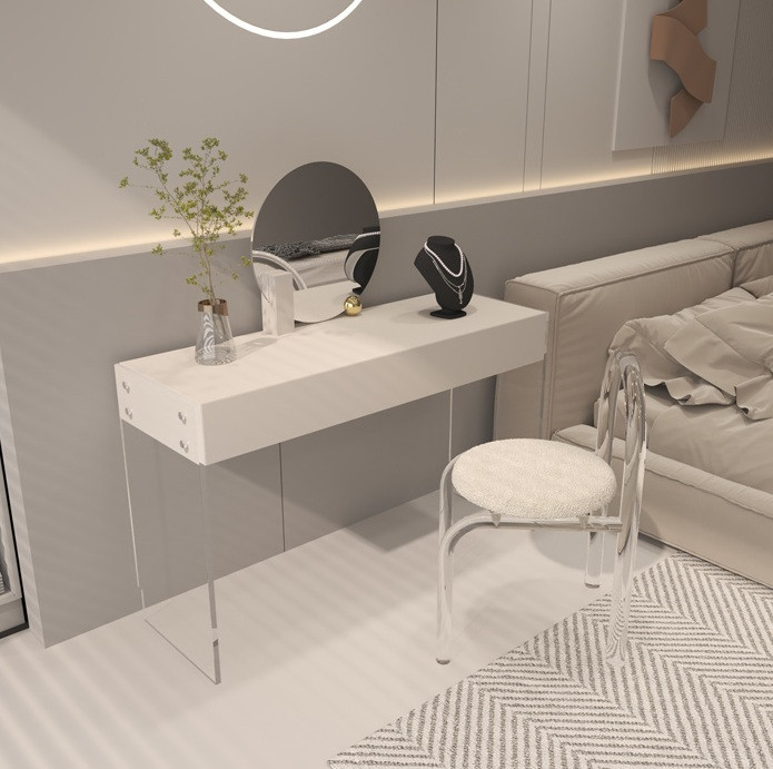 Dylan Acrylic Single Drawer Dressing Table Italian Style