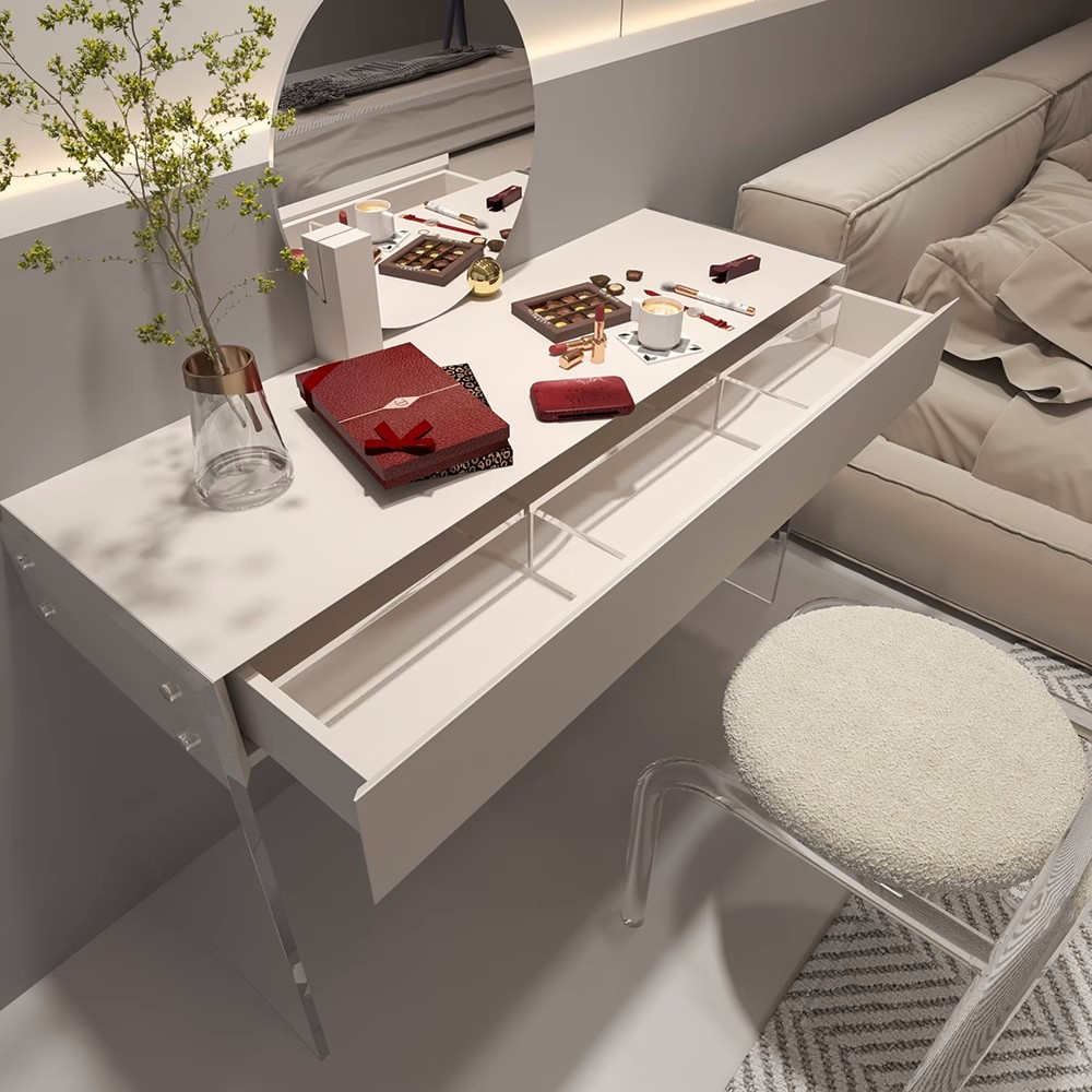 Dylan Acrylic Single Drawer Dressing Table Italian Style
