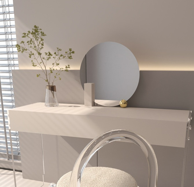 Dylan Acrylic Single Drawer Dressing Table Italian Style