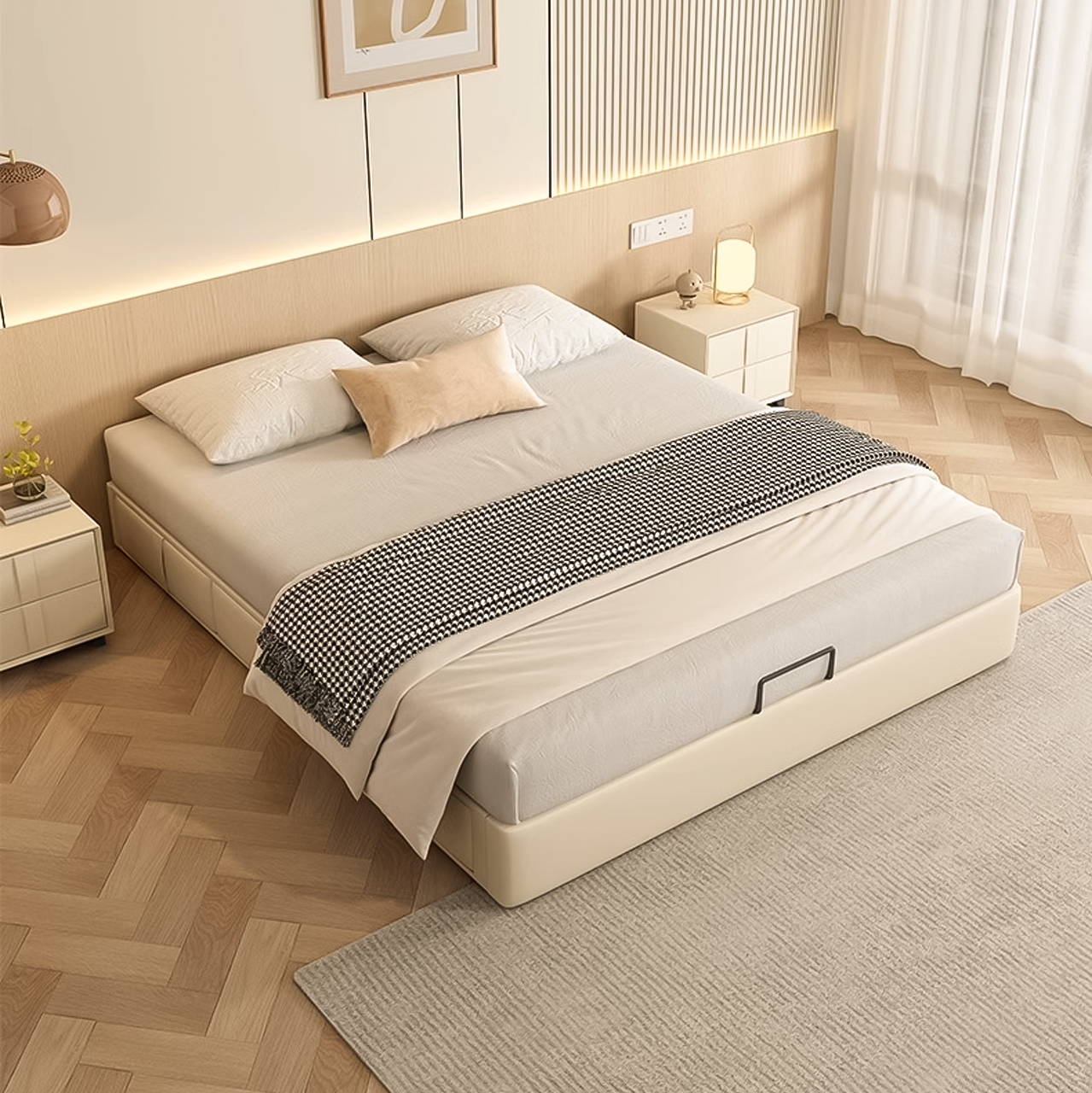 Estrid Wooden Japanese Tatami Master Bed Frame