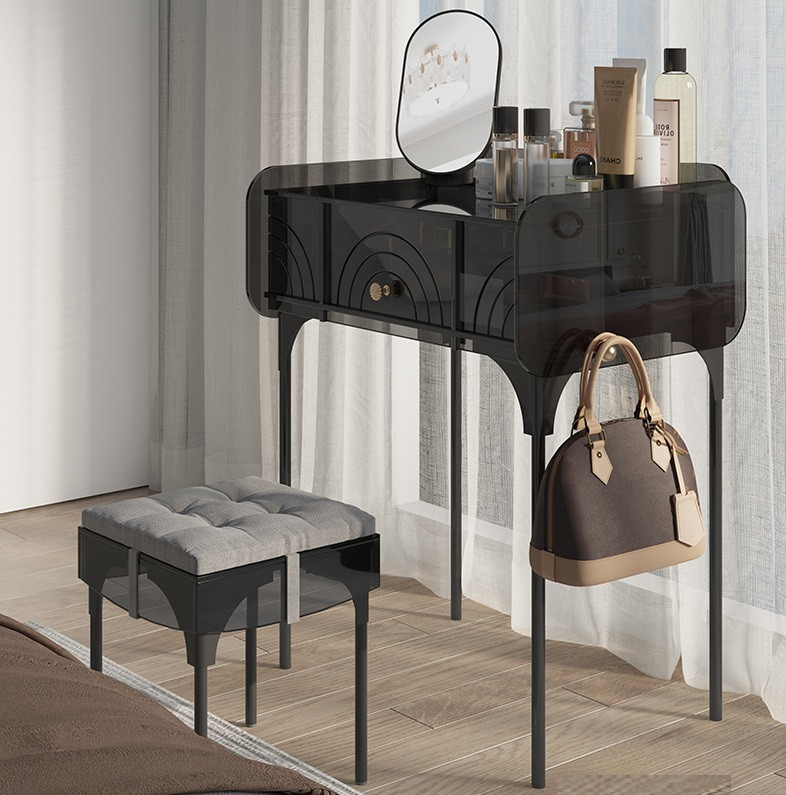Dylan Acrylic Transparent Single Drawer Dressing Table Italian Style