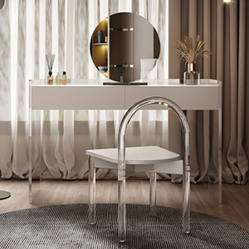 Dylan Acrylic Double Drawer Dressing Table Minimalist Style