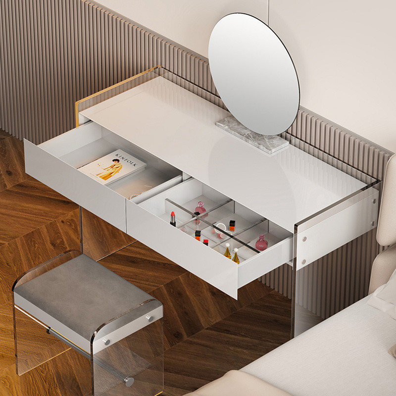 Dylan Acrylic Double Drawer Dressing Table Minimalist Style