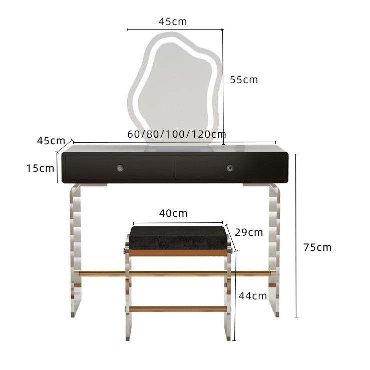 Dylan Acrylic Dressing Table With Vanity Mirror