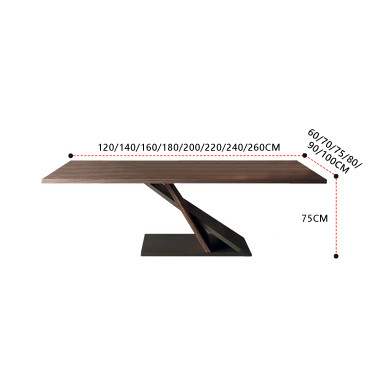 Hanson Solid Wood Conference Table With Diagonal Base Modern Style