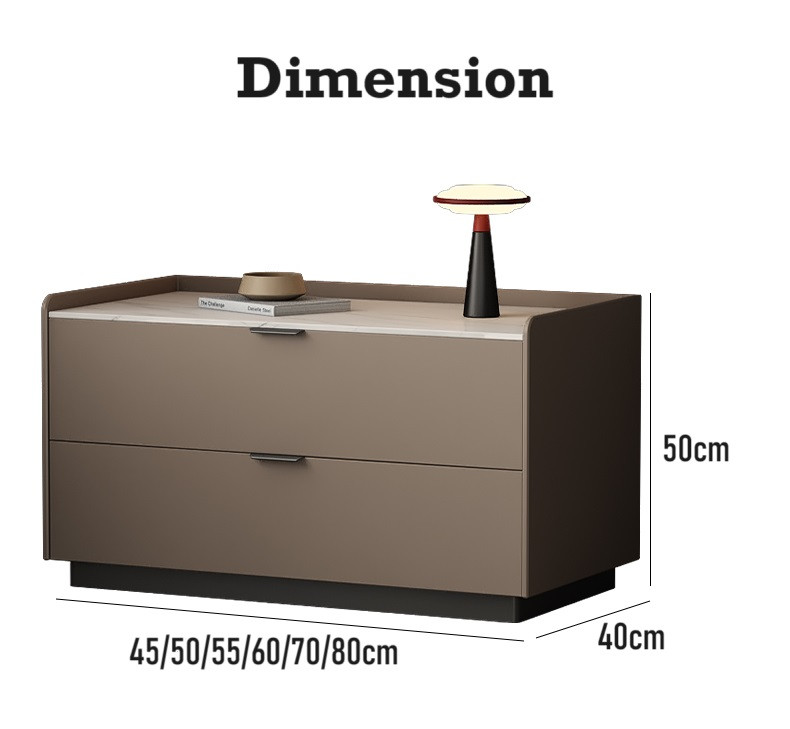 Finley Solid Wood Double Drawer Bedside Table Modern Style