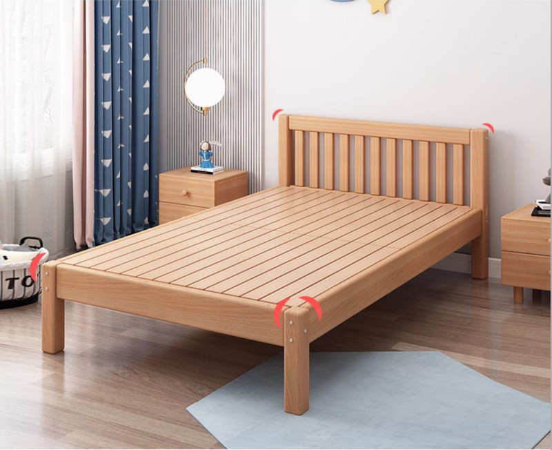 Scott Solid Wood Single Bed Frame Modern Style