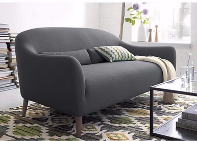 Macaron Wooden Cotton Linen Sofa Modern Style