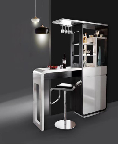 Oslo Wooden Bar Table with Storage Cabinet Modern Style