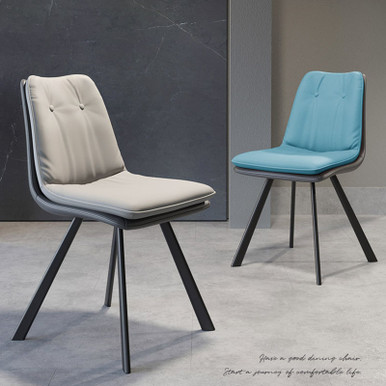 Kasper Leather Seating Dining Chair Modern Style (4 or 6 Pieces)