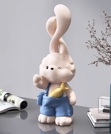 Alrick Fiberglass Rabbit Home Decor Figurines Nordic Style