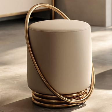 Edith Leather Stool Modern Style