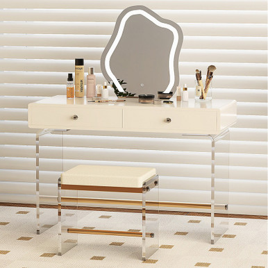 Dylan Acrylic Dressing Table With Vanity Mirror