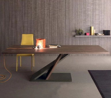 Hanson Solid Wood Conference Table With Diagonal Base Modern Style