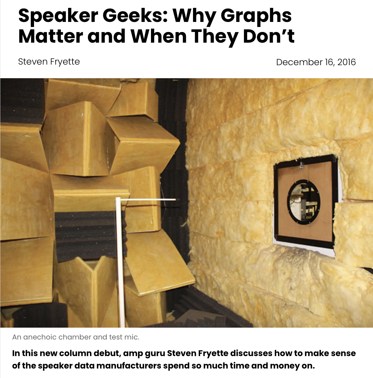 Speaker Geeks Column in Premier Guitar - Fryette Amplification