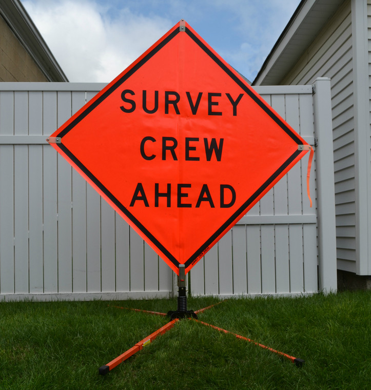 ChrisNik 48 x 48 in. Vinyl Reflective Survey Crew Sign