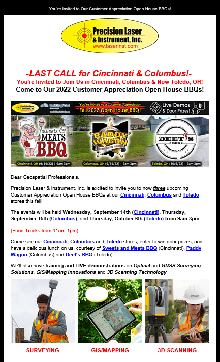 LAST CALL for Cincinnati & Columbus, Ohio! - Precision Laser ...