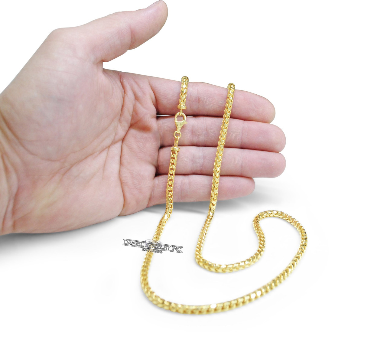 Franco Box Cuban Solid Link Chain 28" 26" 24" 22" 14k gold 2mm 24.5g Yellow