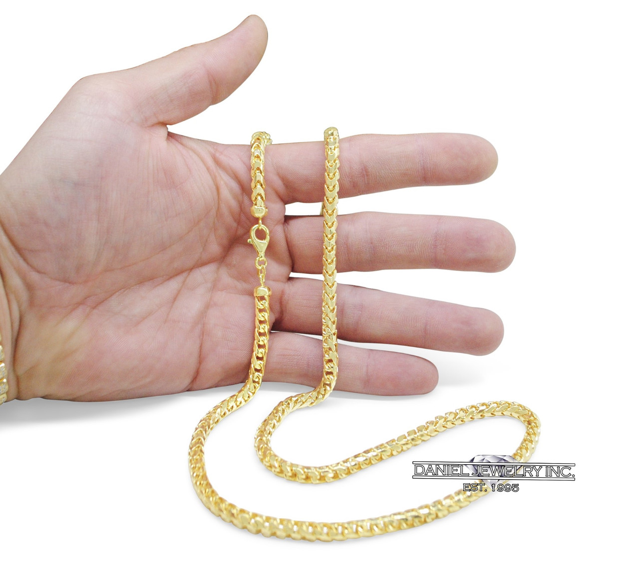 Franco Box Cuban Solid Link Chain 28" 26" 24" 22" 10k gold 5mm 24.5g Yellow