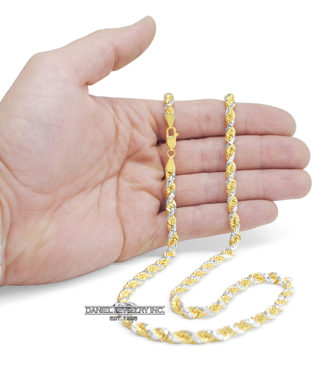 Prism Rope Solid Chain 26" 24" 22" 10k gold 5mm 19.4g Yellow Necklace Twist