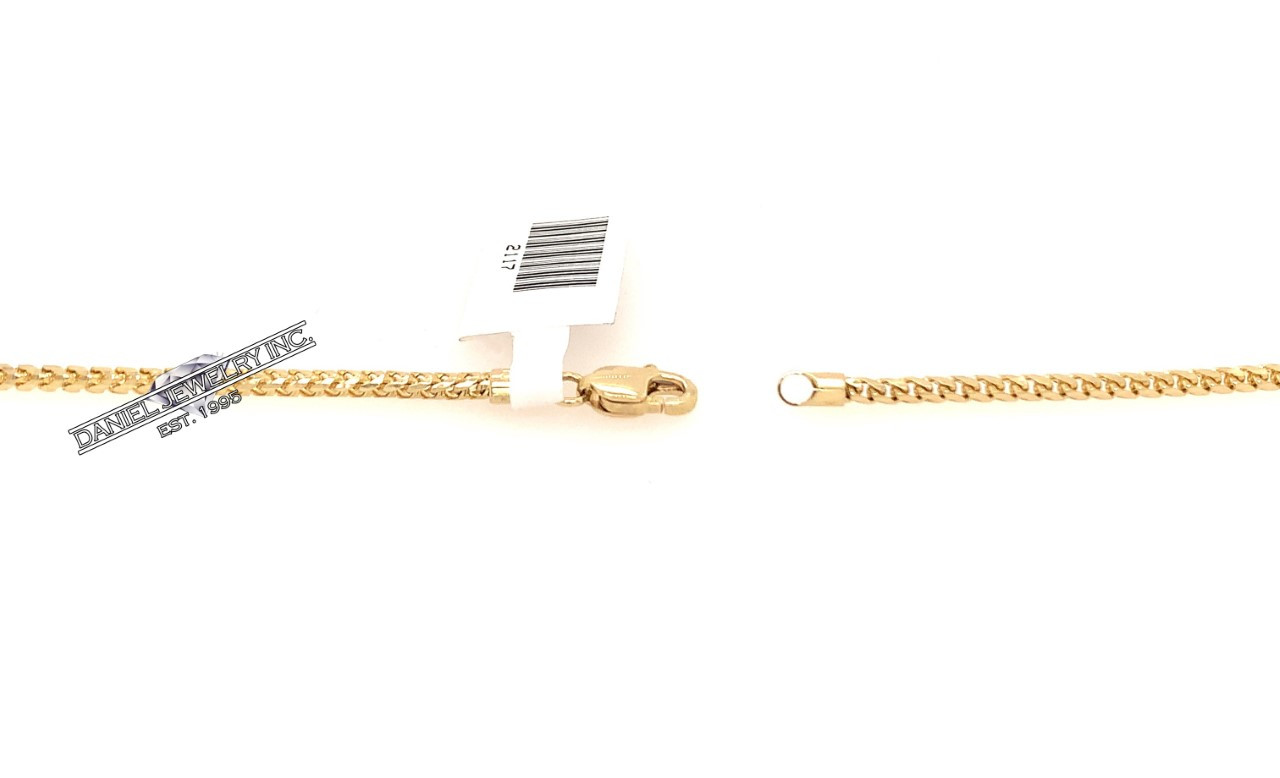 Franco Box Cuban Solid Link Chain 28" 26" 24" 22" 14k gold 2mm 24.5g Yellow