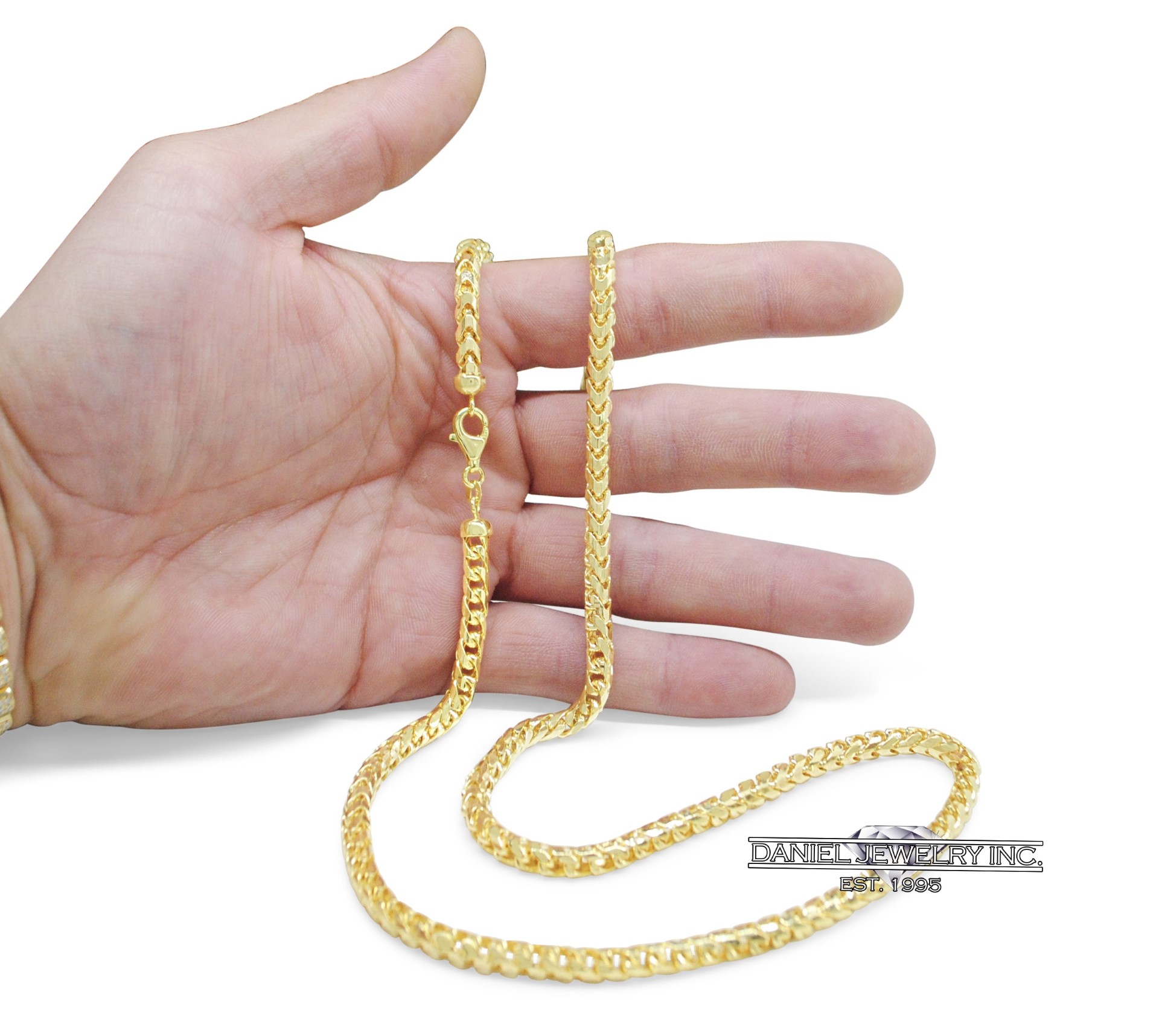 Franco Box Cuban Solid Link Chain 28" 26" 24" 22" 14k gold 5mm 24.5g Yellow