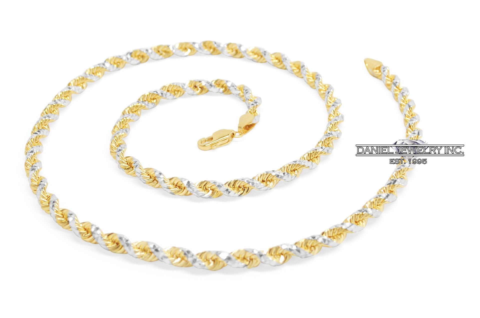 Prism Rope Solid Chain 26" 24" 22" 10k gold 5mm 19.4g Yellow Necklace Twist