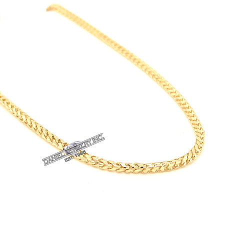 Franco Box Cuban Solid Link Chain 28" 26" 24" 22" 14k gold 2mm 24.5g Yellow