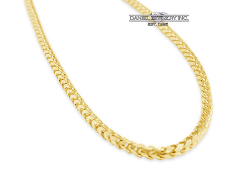 Franco Box Cuban Solid Link Chain 28" 26" 24" 22" 14k gold 2mm 24.5g Yellow