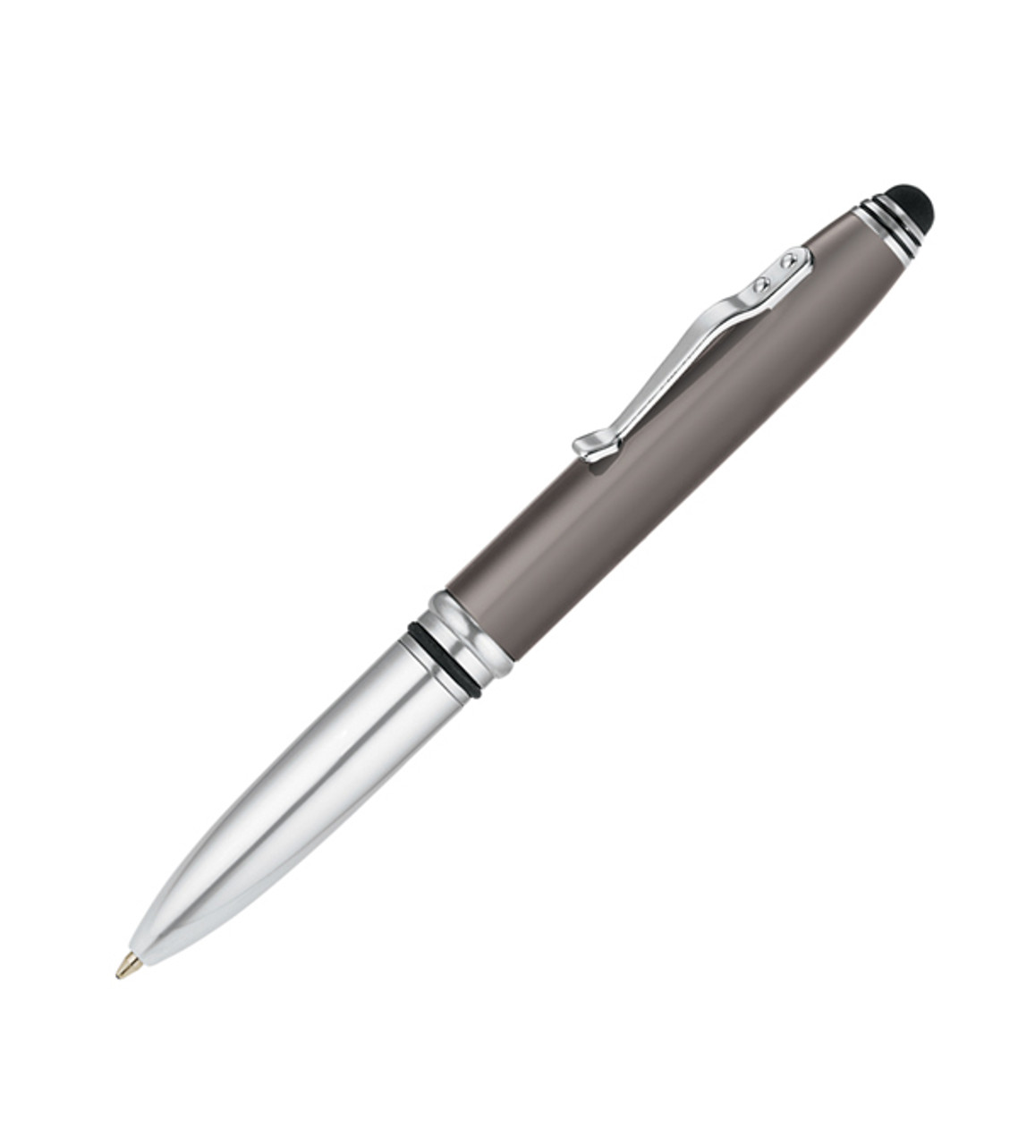 Crowne 3 Funktionen hochwertiger Kugelschreiber aus Metall mit Licht Stylus