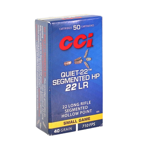 CCI Quiet 710 fps 22 Long Rifle 40 Grain Segmented Hollow Point Rifle ...