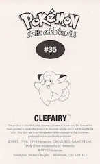 Pokemon Clefairy Sandylion Sticker Card
