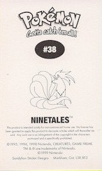 Pokemon Ninetales Sandylion Sticker Card