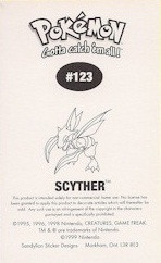 Pokemon Scyther Sandylion Sticker Card