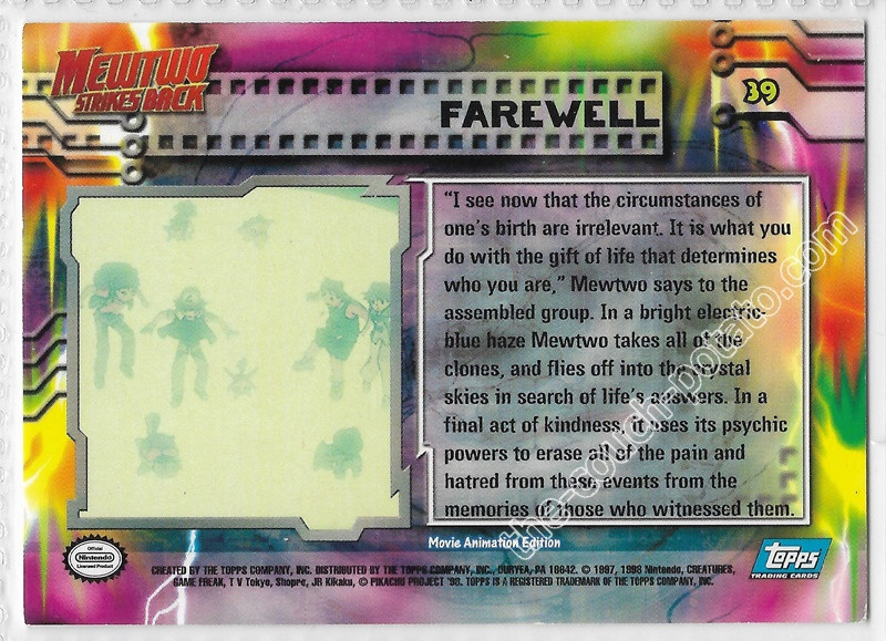 Pokemon Trading Card Topps 1999 Mewtwo Strikes Back