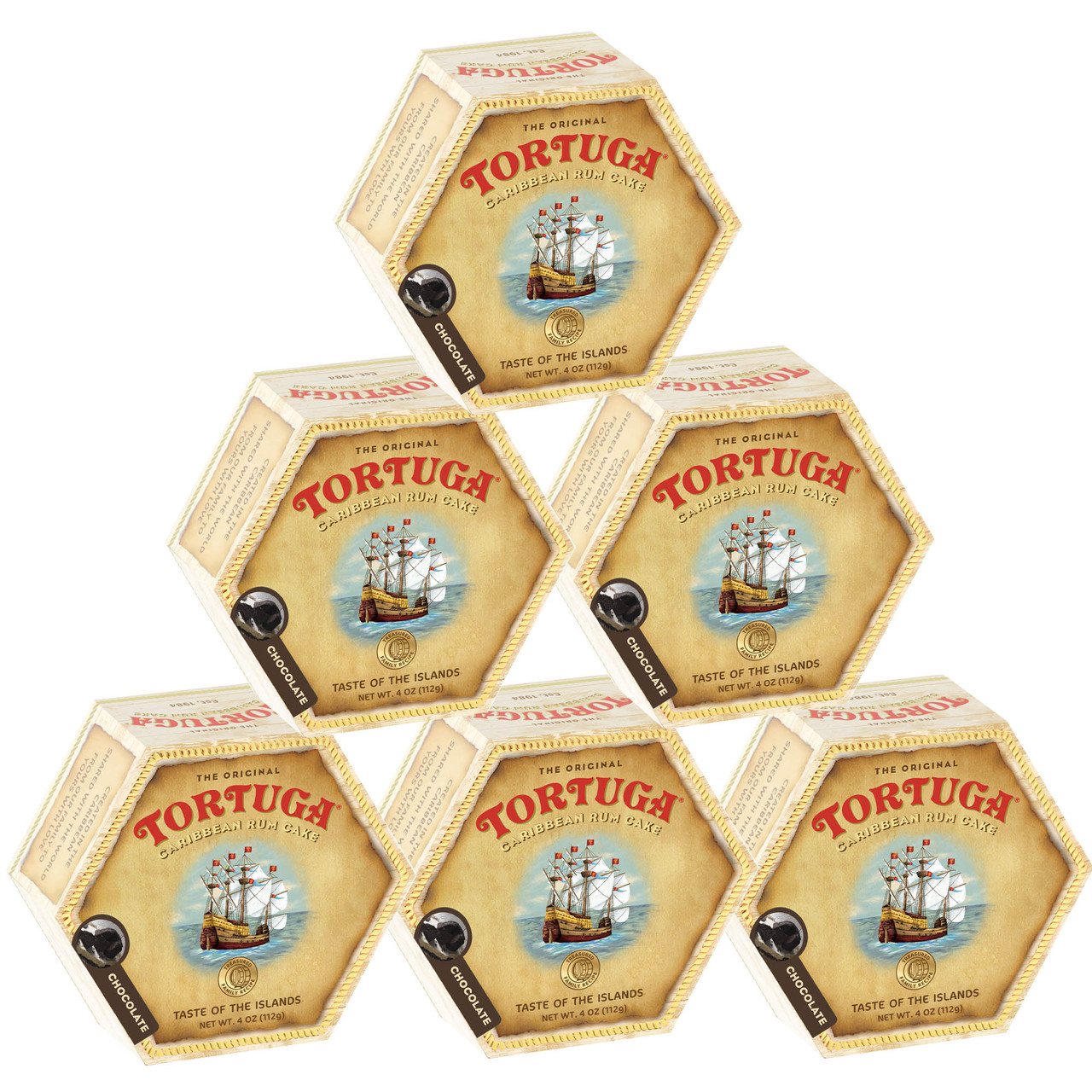 Six Pack Of Tortuga 4oz Chocolate Rum Cake