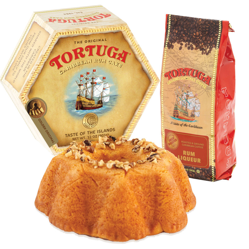32 oz. Golden Rum Cake & 8 oz. Rum Liqueur Ground Coffee