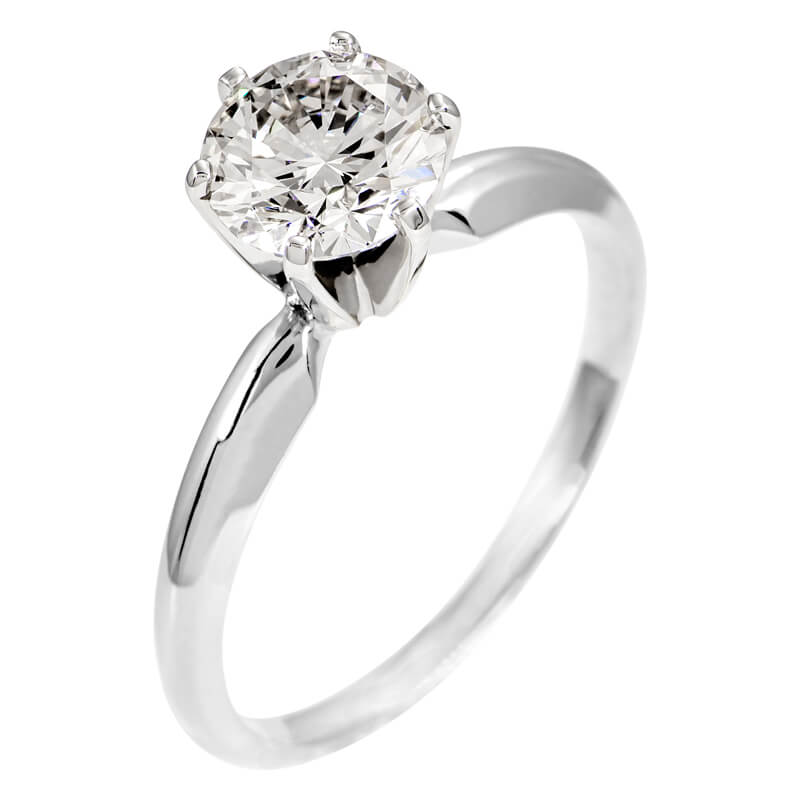 Tiffany-Style Solitaire Engagement Ring w/ Lab Colorless Diamond